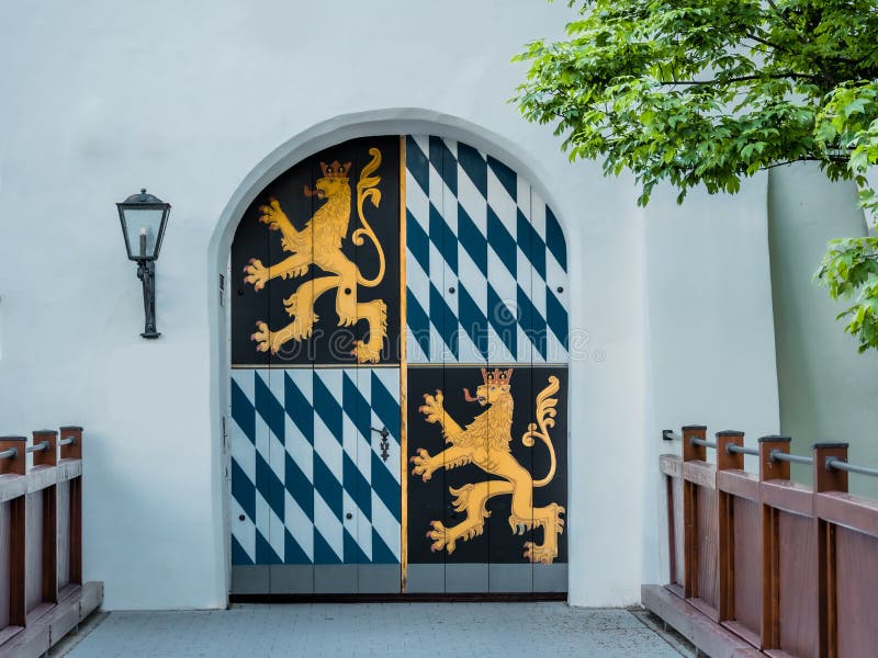 Image of a Closed Gate with Bavarian Royal Emblem Stock Photo - Image ...