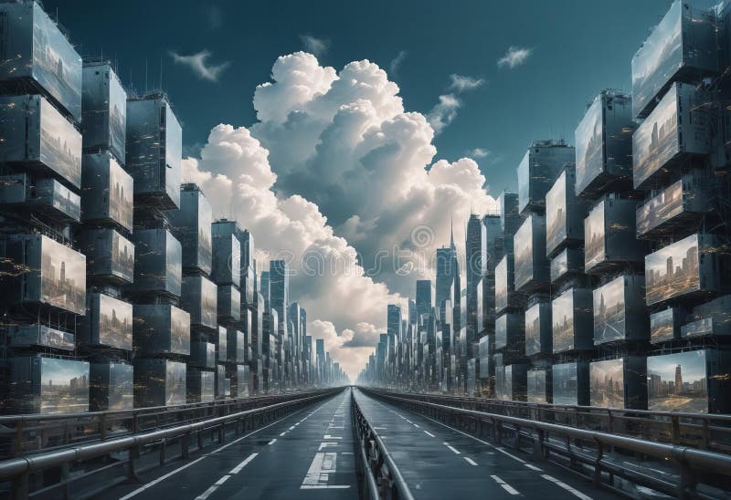 Image of Cloud Computing and Digital Data Transfer Stock Illustration ...