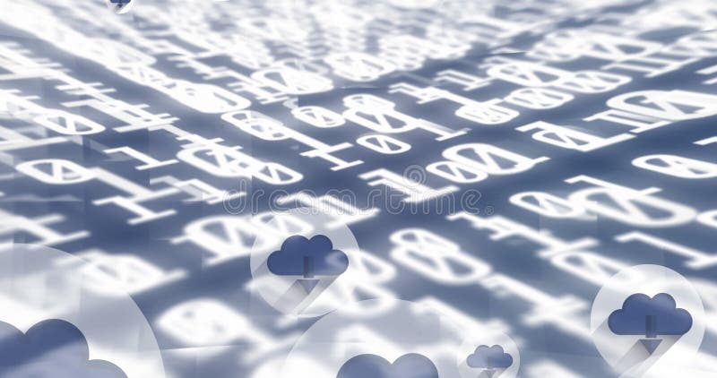 Image of Cloud Icon Over Binary Coding Stock Illustration ...