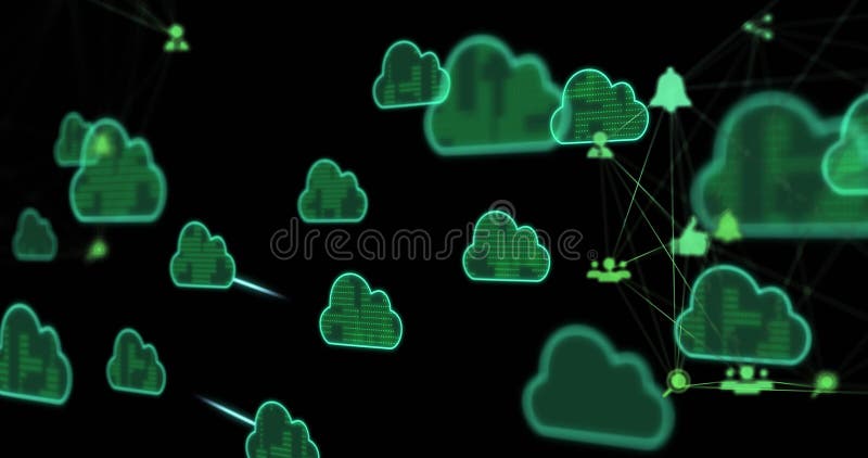 Image of Cloud Icons and Data Processing Over Globe Stock Illustration - Illustration of ...