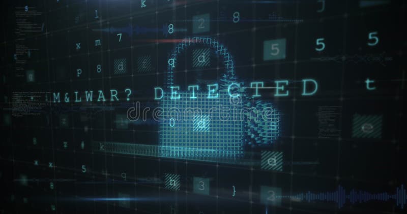 Image of Cloud, Lock, Shield with Letters, Numbers and Symbols Over ...