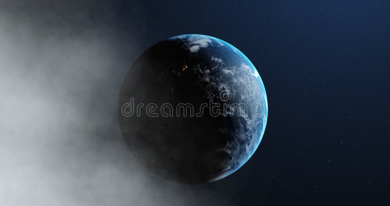 Image of Cloud of Smoke Over Spinning Planet Earth Stock Photo - Image ...