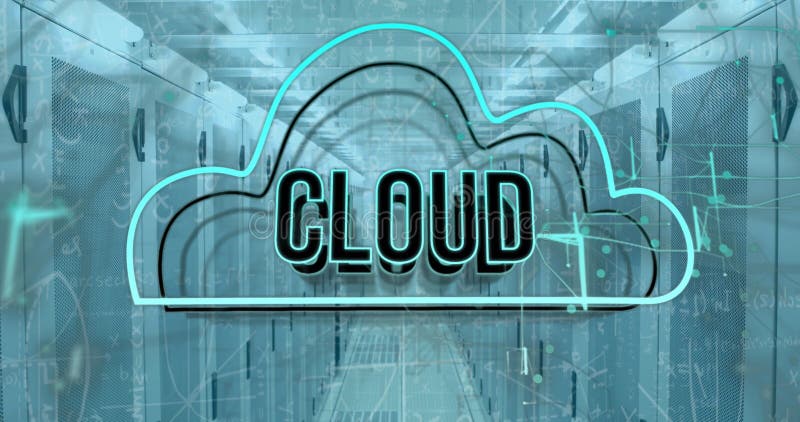 Image of Cloud Text in Cloud, Mathematical Equation and Diagrams Over ...