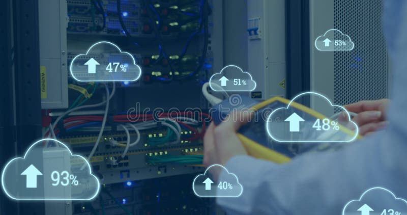Image of Clouds with Increasing Numbers Over Hands of Caucasian Man ...