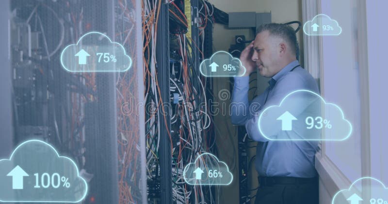 Image of Clouds with Increasing Numbers Over Stressed Caucasian Man ...