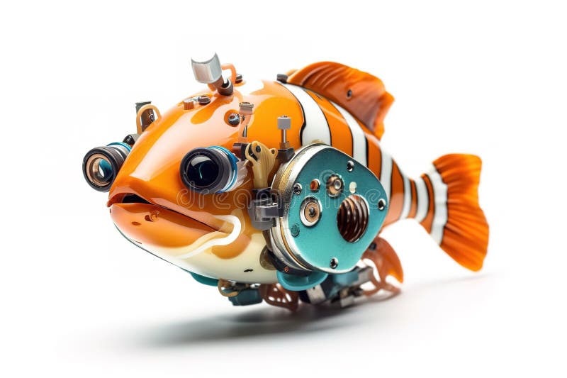 Image of a Clown Fish Modified into an Electronics Robot on a White ...