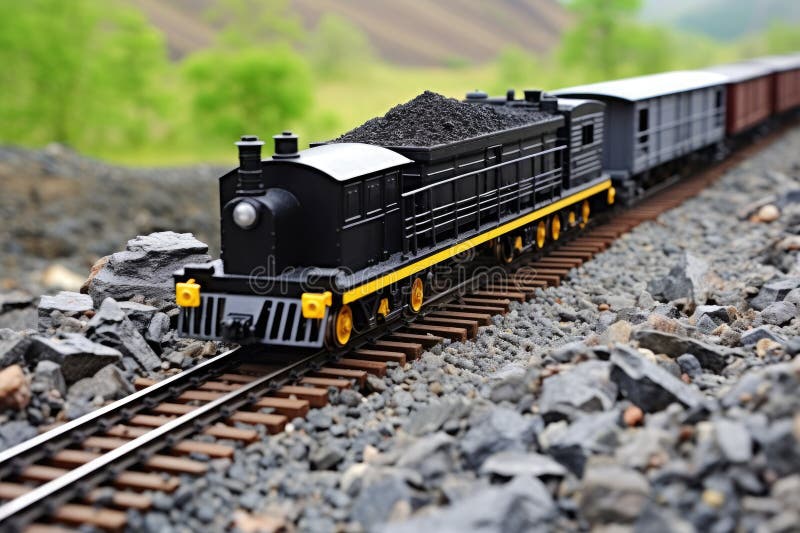 Image of Coal Car Attached To a Toy Train Stock Photo - Image of ...