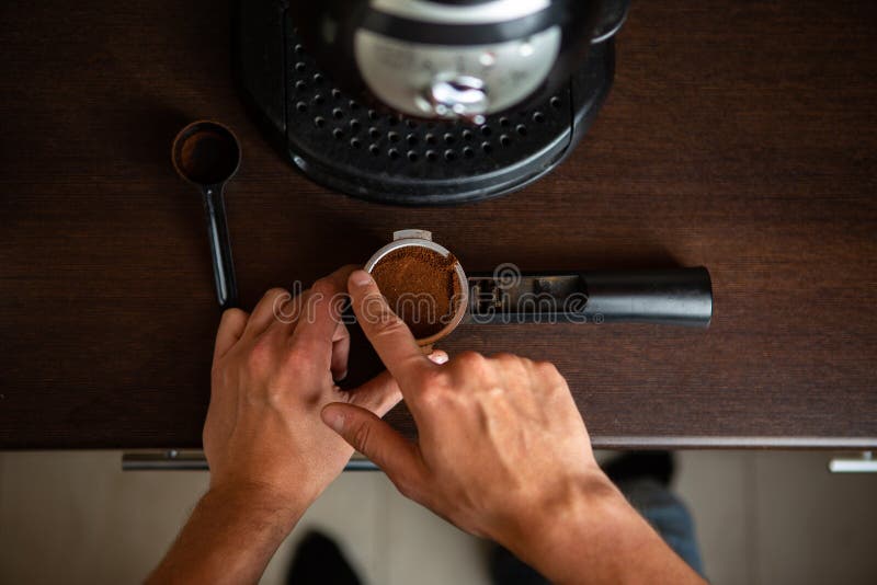 Image of Coffee Maker, Human Hand Pouring Coffee Stock Image - Image of ...