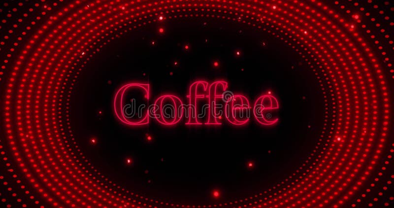 Image of Coffee Text Over Flashing Red Light Pattern Stock Illustration ...
