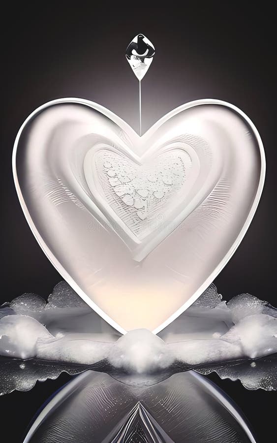 Image of a Cold Ice Heart, Created with Generative AI Technology Stock ...