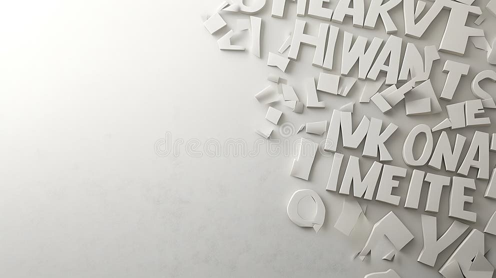The Image is a Collage of Broken Letters and Words Stock Illustration ...