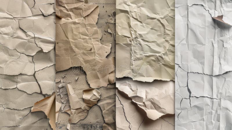 The Image is a Collage of Torn Paper with a Rough Texture Stock Image ...