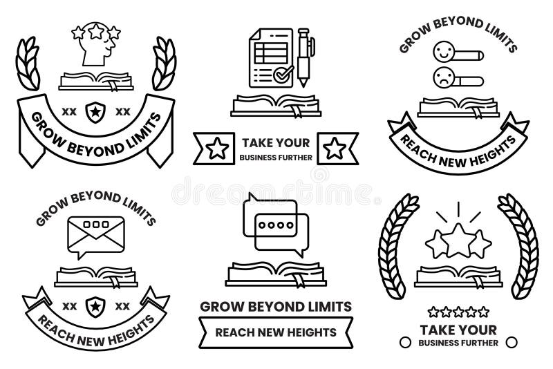 Image is a Collection of Six Different Image Designs Stock Vector ...