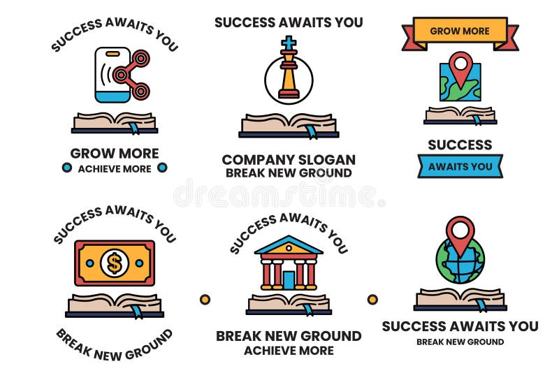 Image is a Collection of Six Different Image Designs Stock Vector ...