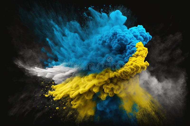Image of Color Powder Splash and Explosion Abstract Art Stock Photo ...