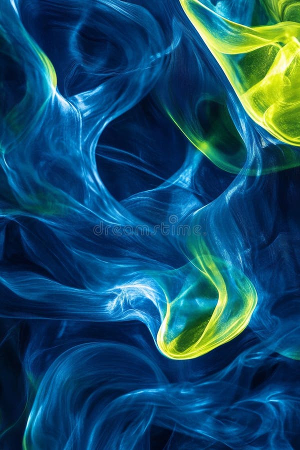 The Image is a Colorful Abstract of a Blue and Yellow Flame Stock ...