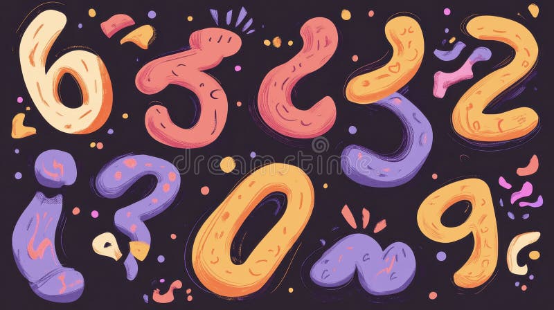 The Image is a Colorful and Abstract Representation of the Numbers 0 ...