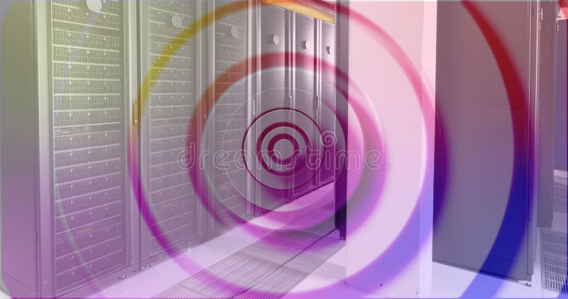Image of Colorful Circles Moving Over Servers Stock Image - Image of colorful, concept: 309196559