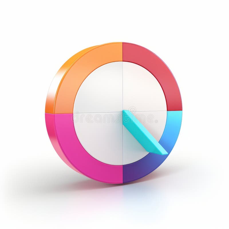 An Image of a Colorful Clock on a White Background Stock Illustration ...