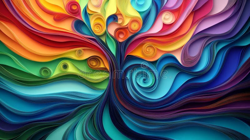 Image of a Colorful and Detailed Paper Tree Sculpture Stock Photo ...