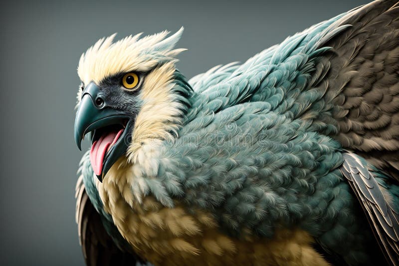 A Drawing of a Bird with a Large Beak and Sharp Talons. Stock Image ...