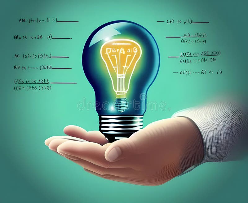 Image of the Colorful Light Bulb Glow and Surrounded with Smart ...