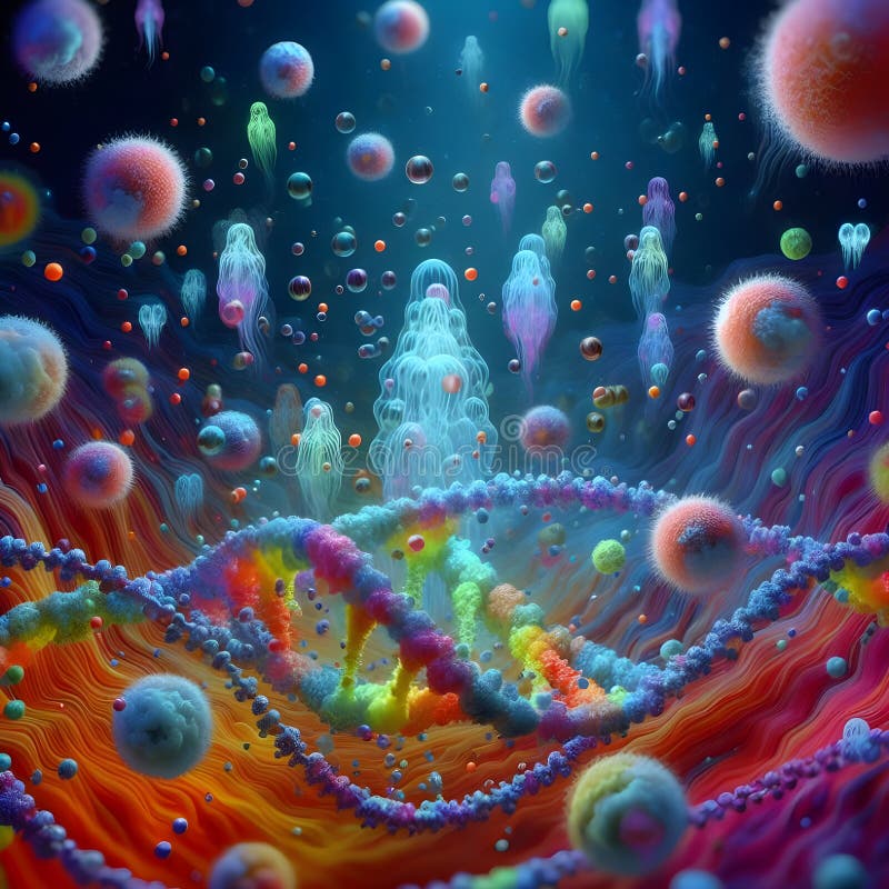 Image of a Colorful Macro World of Nucleotide of Ghosts. Stock ...