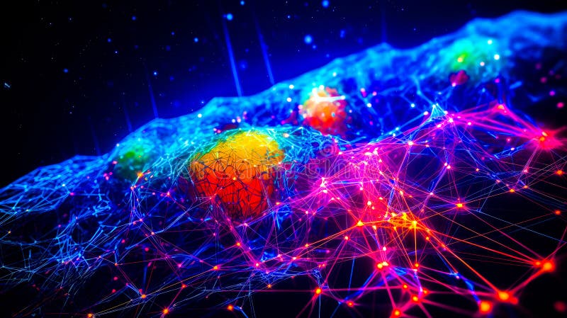 Image of Colorful Object with Lines and Dots in the Middle of it ...