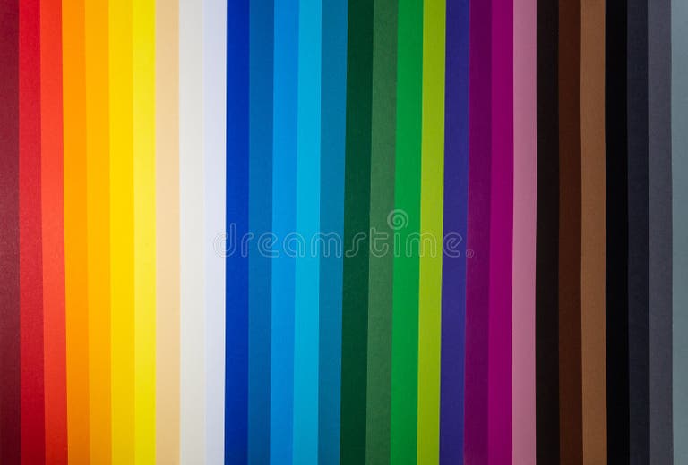 Image of Colorful Papers Lined Up Vertically Side by Side. Stock Image ...