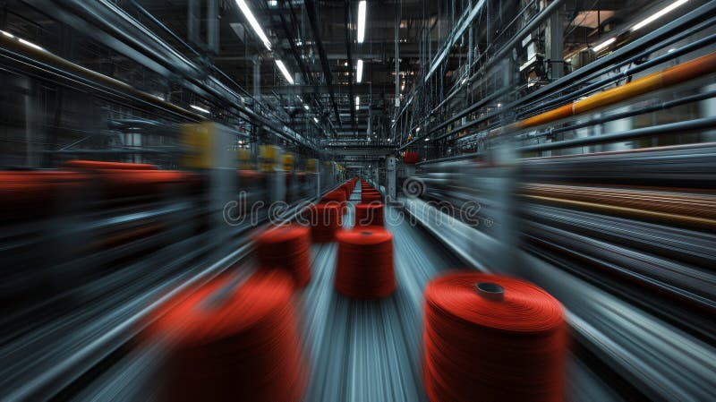 An Image of Colorful Sewing Threads is Captured with a Motion Blur ...