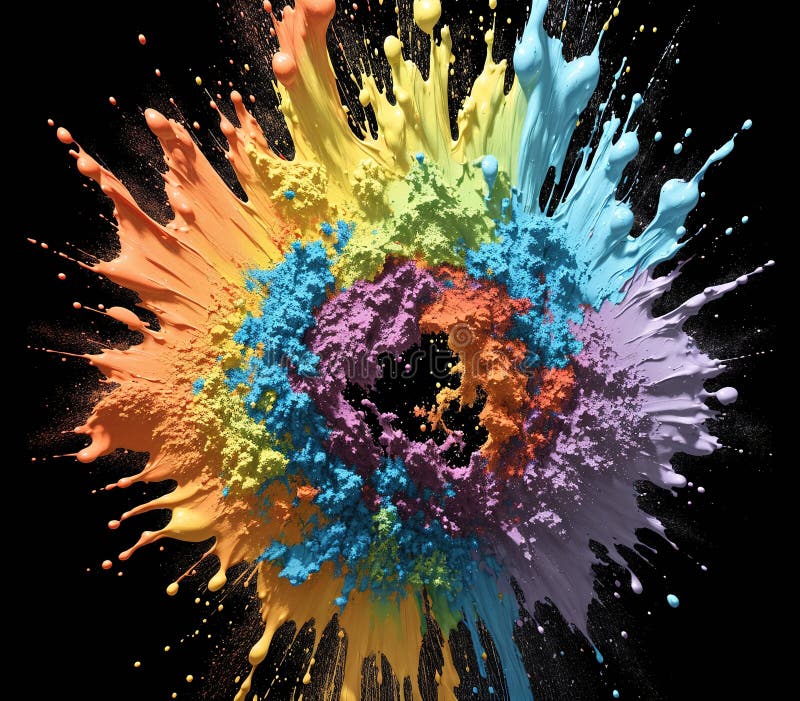 A Colorful Splatter of Paint. Stock Photo - Image of splattered ...
