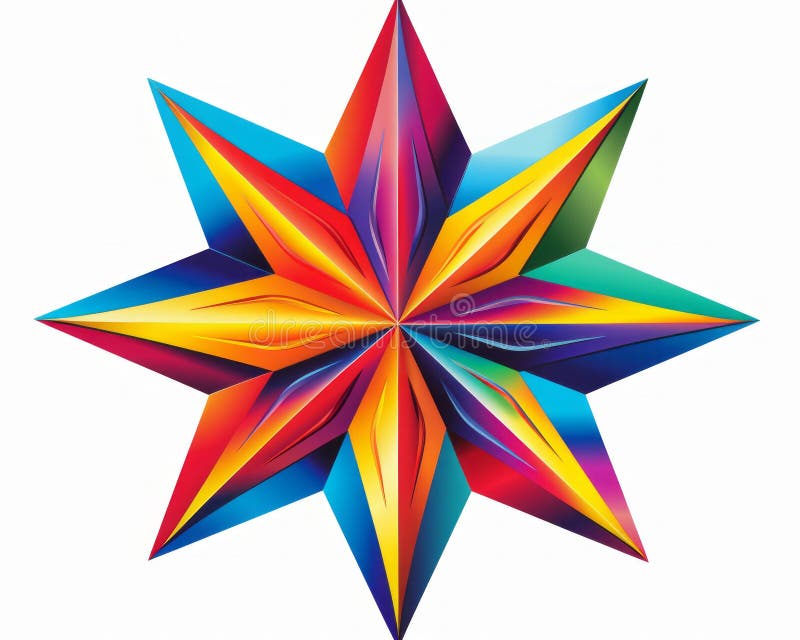 An Image of a Colorful Star Made Out of Paper Stock Illustration ...
