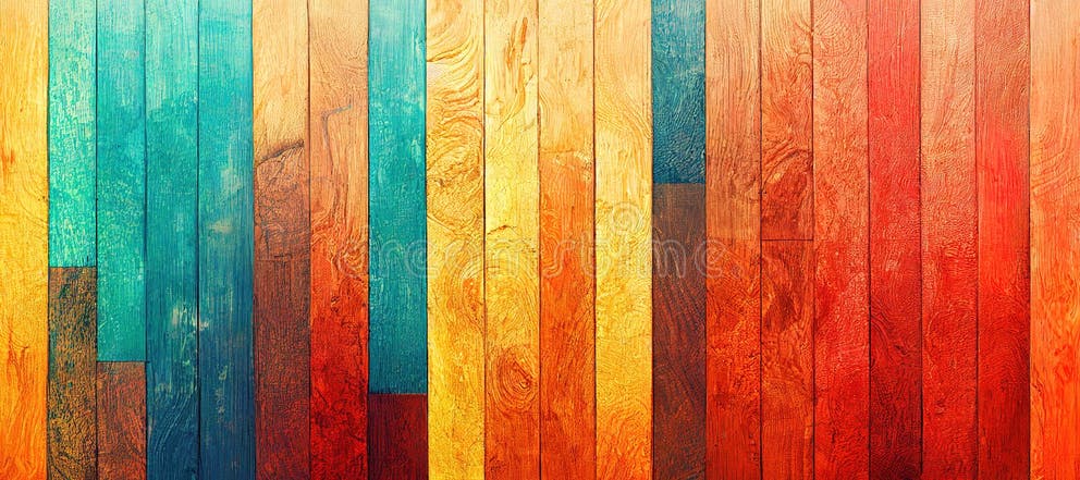 Image of Colorful Wood Pattern Wall Background Stock Illustration ...