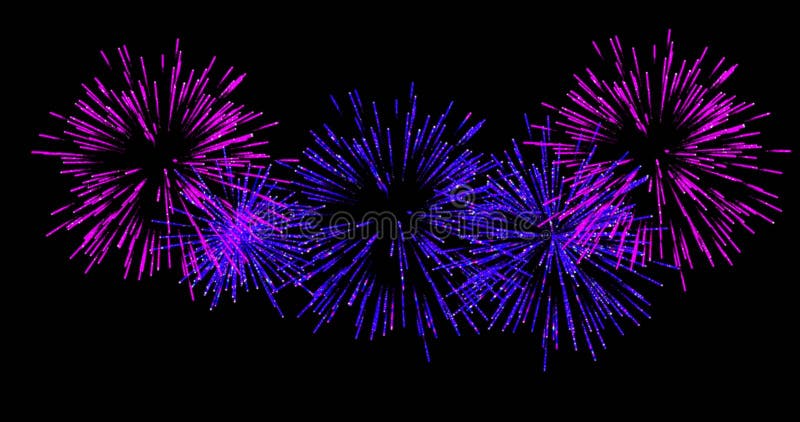 Image of Colourful Christmas and New Year Fireworks Exploding on Black ...