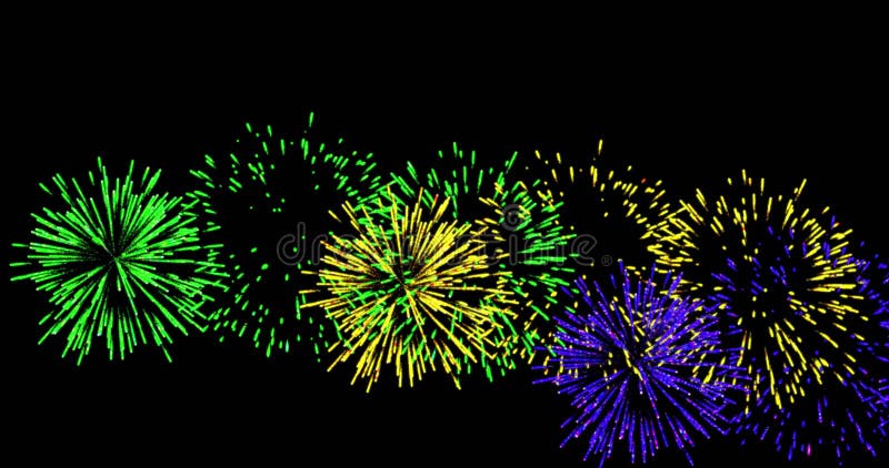 Image of Colourful Christmas and New Year Fireworks Exploding in Night ...