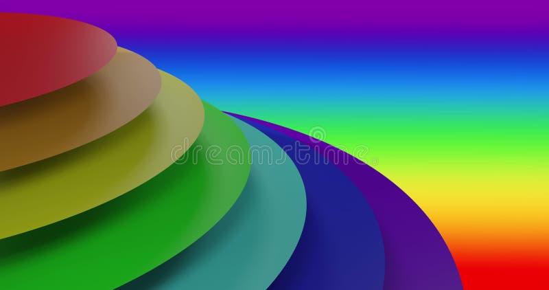 Image of Colourful Circles Moving on Rainbow Background Stock ...