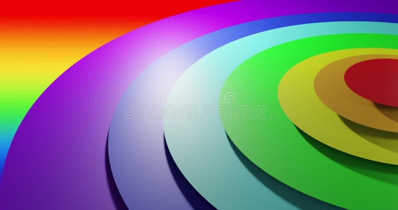 Image of Colourful Circles Moving on Rainbow Background Stock ...