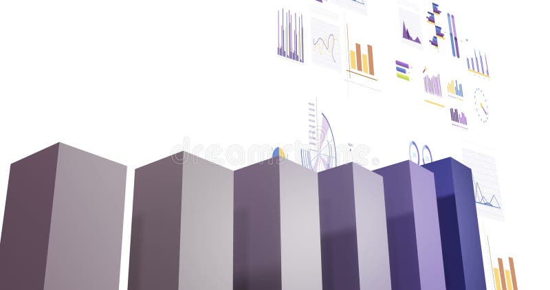 Image of Colourful Graphs and Data Processing on White Background Stock ...