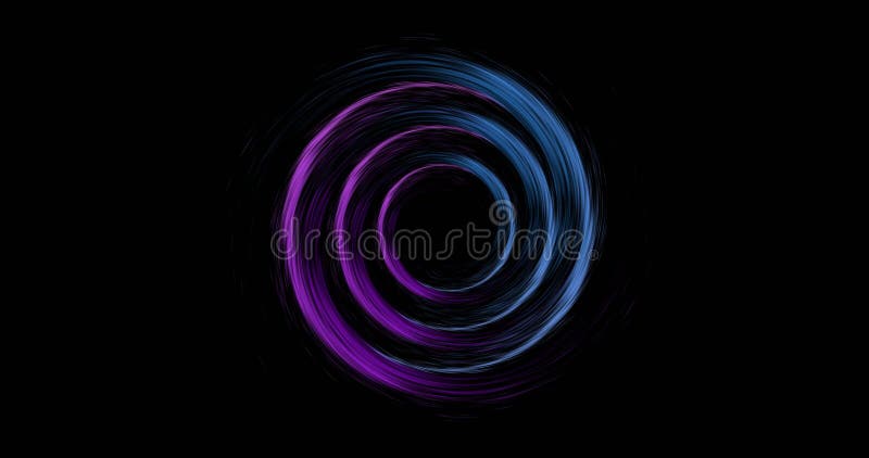 Image of Colourful Light Trails Forming Circles on Black Background ...