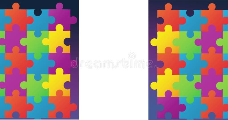 Image of Colourful Puzzle Over White Line Stock Illustration ...