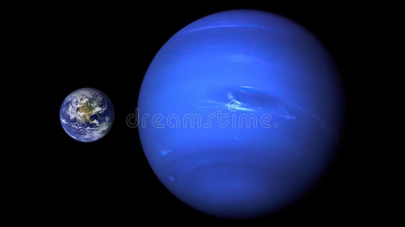 Image Comparing the Sizes of Neptune and Earth Stock Photo - Image of ...