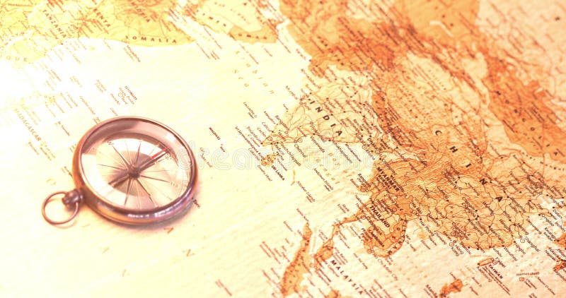 Asia map and compass stock image. Image of ecology, holiday - 55437943