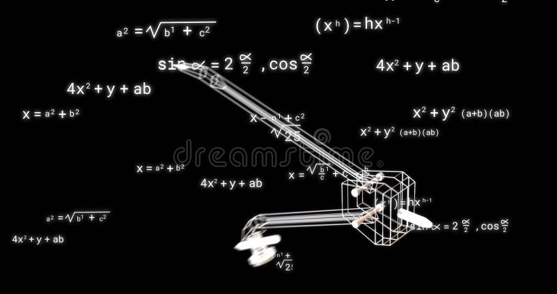 Image of Compass Icon Over Mathematical Equations on Black Background ...