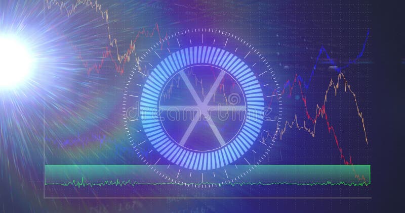 Image of Compass Moving Over Scientific Graph and Data Stock ...