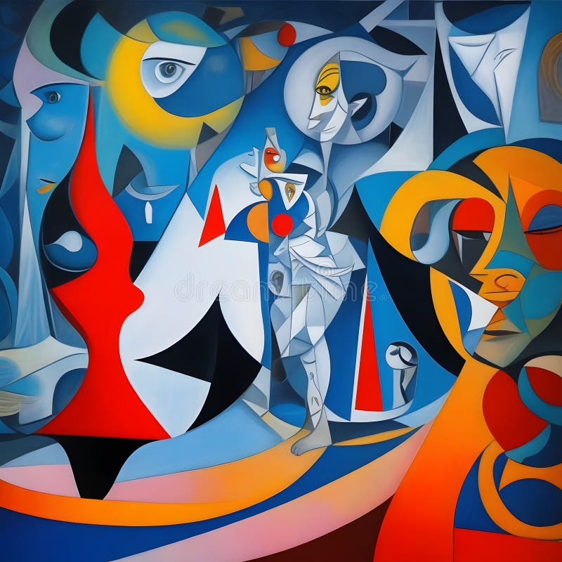 Image of the Complete New Painting in Style of Picasso Rending in ...