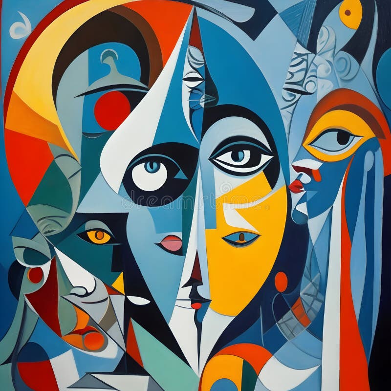 Image of the Complete New Painting in Style of Picasso Rending in ...