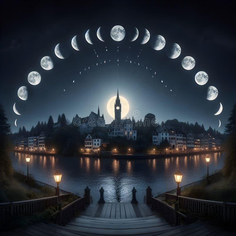 Collage Moon Phases Stock Illustrations – 276 Collage Moon Phases Stock ...