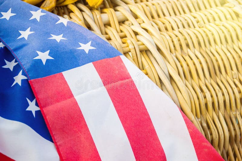 Image of Composite USA National Flag on the Basket Stock Image - Image ...