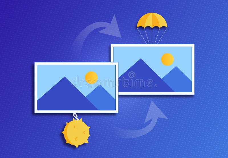 Image Compression and Image Optimization - Conceptual Illustration ...