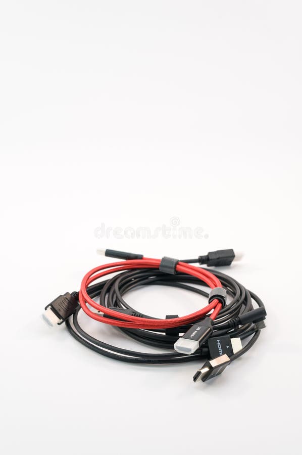 Image with Compuer Cables and Wires on a White Surface Stock Image ...